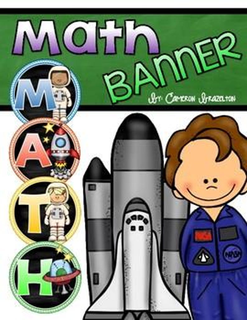 Math Banner Classroom Decoration Bulletin Board Outer Space Theme ...