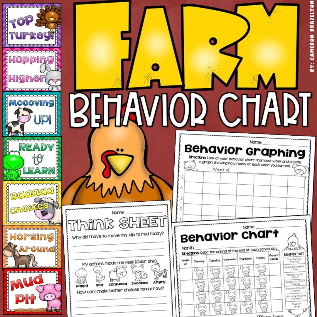 Behavior Clip Chart Farm Animals Theme for Classroom Management INSTANT ...
