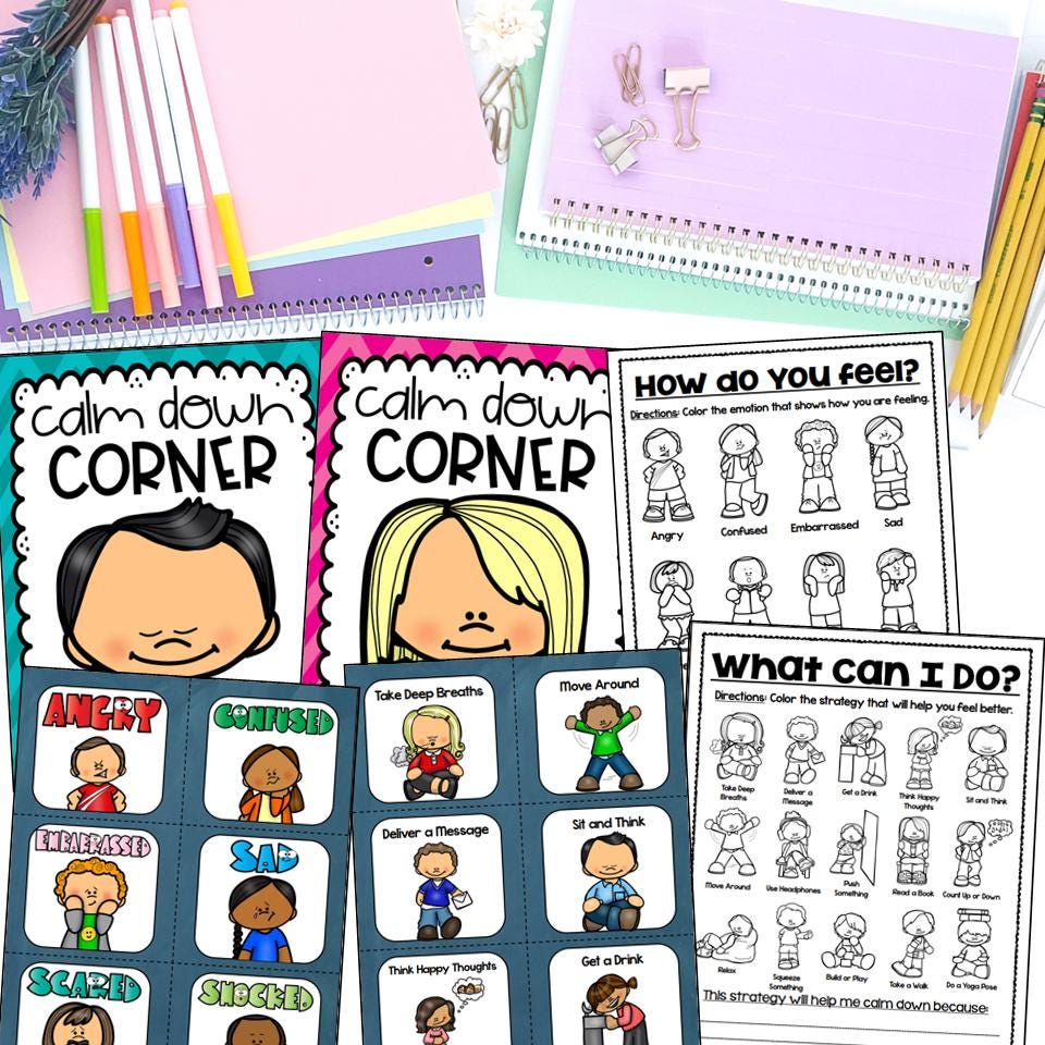 Calm Down Corner Visual Cards | Coping Strategies & Self-reflection ...