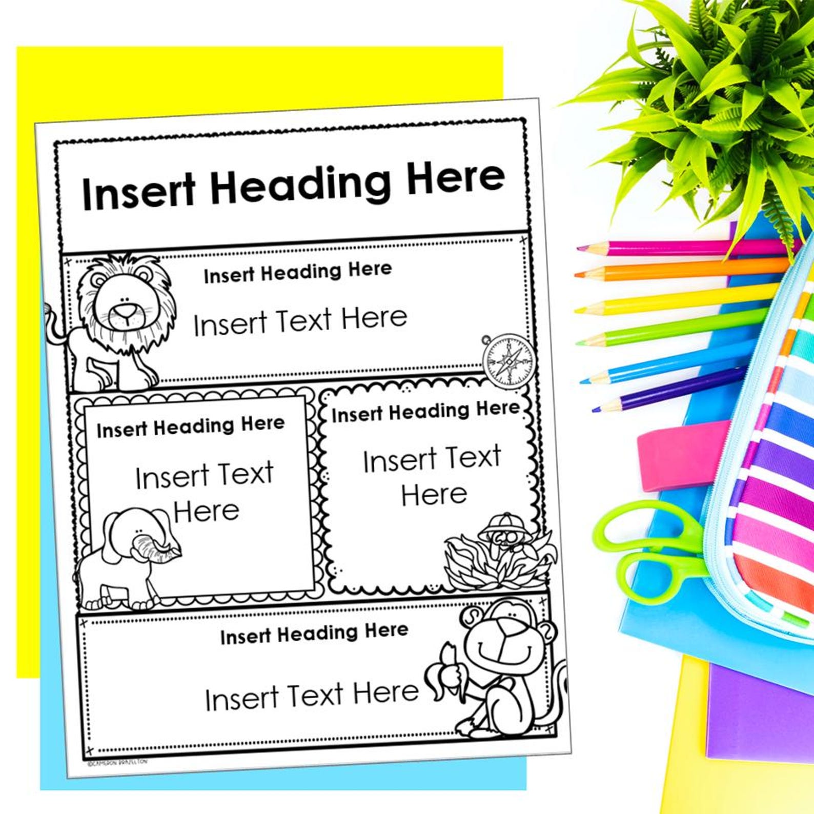 Weekly Classroom Newsletter Template Jungle Safari Theme EDITABLE ...