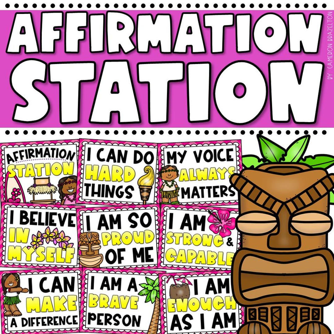 Tropical Beach Affirmation Station | Positive Posters for Confidence ...