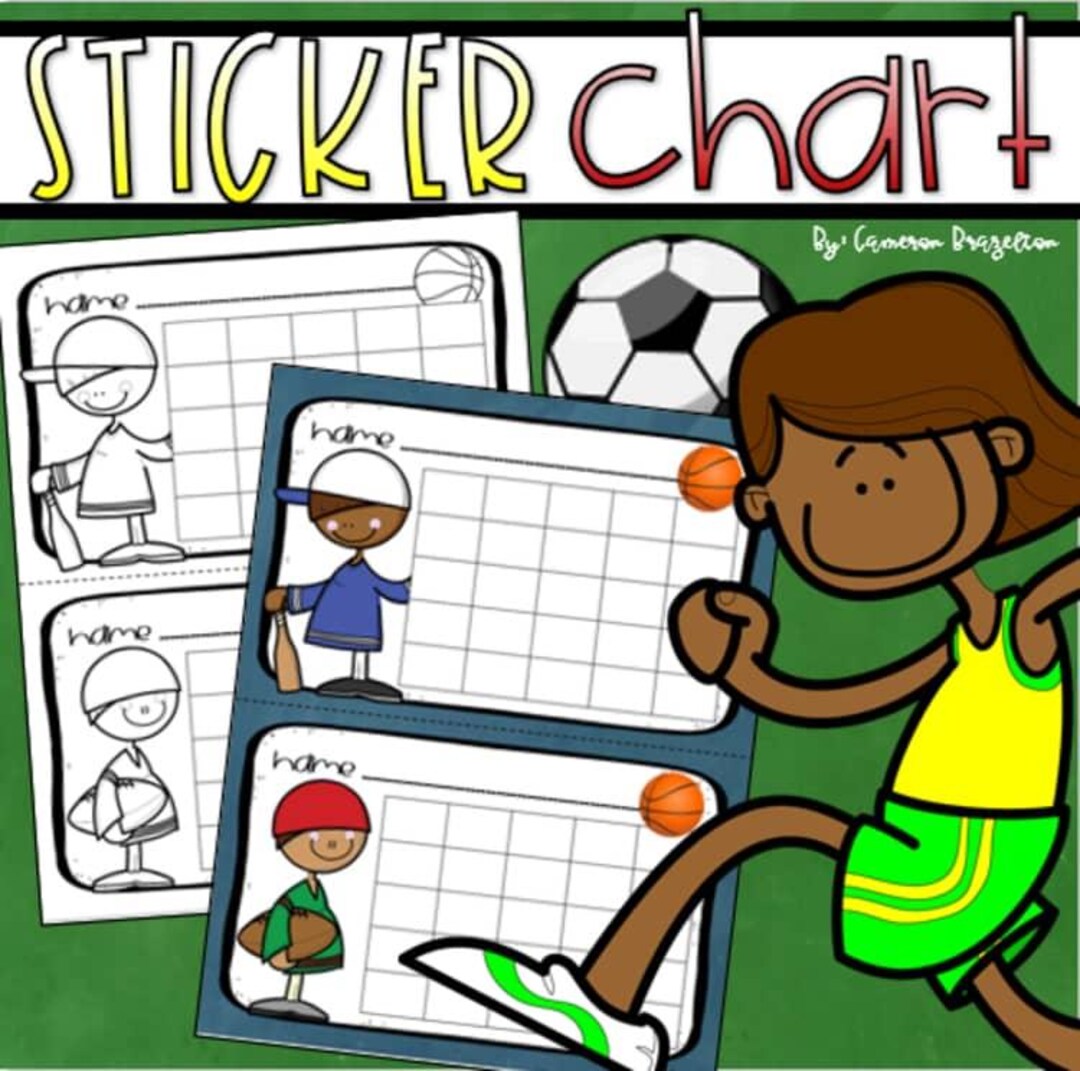 Positive Behavior Sticker Chart Reward Incentives Sports Theme INSTANT ...