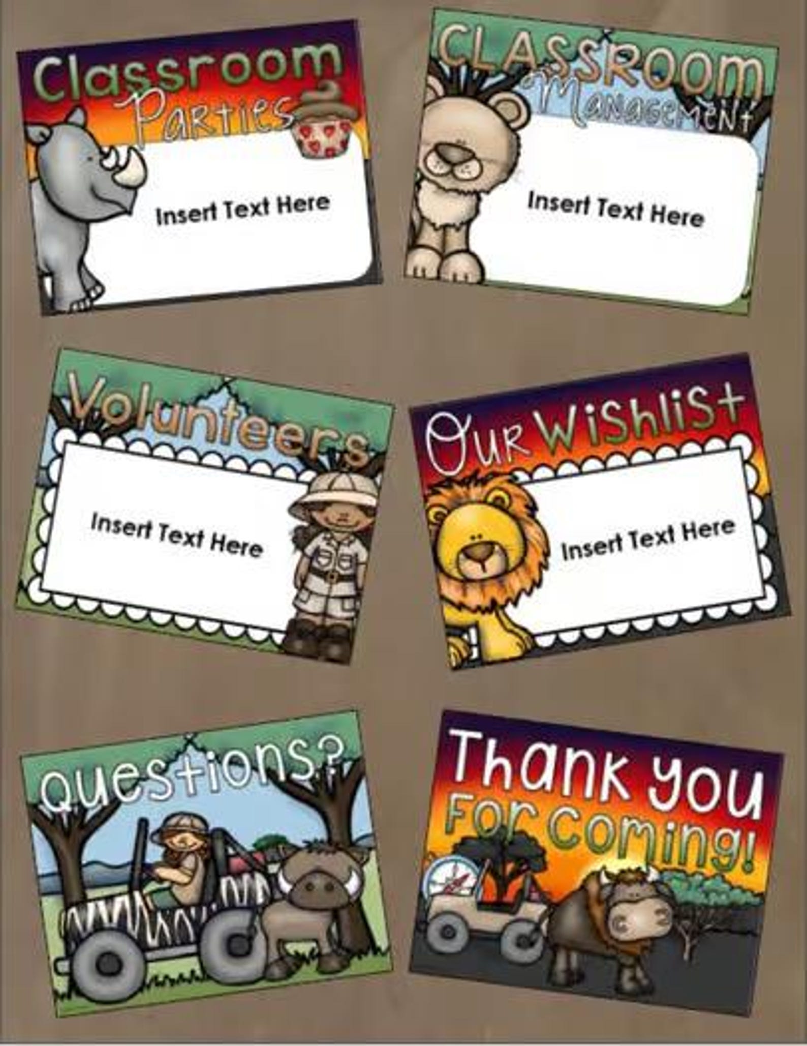 Back to School Open House Meet the Teacher Jungle Safari Powerpoint ...