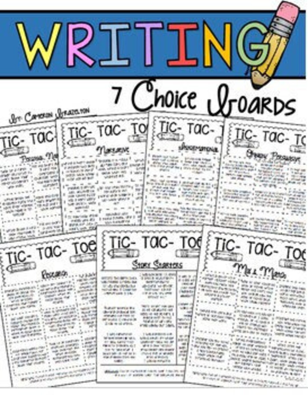 Writing Choice Boards narrative, Informational, Opinion, Research - Etsy