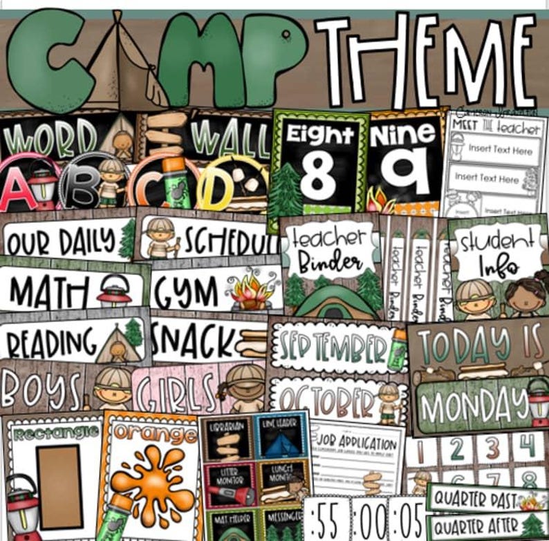 Camping Camp Out Classroom Decorations and Management Mega Bundle ...