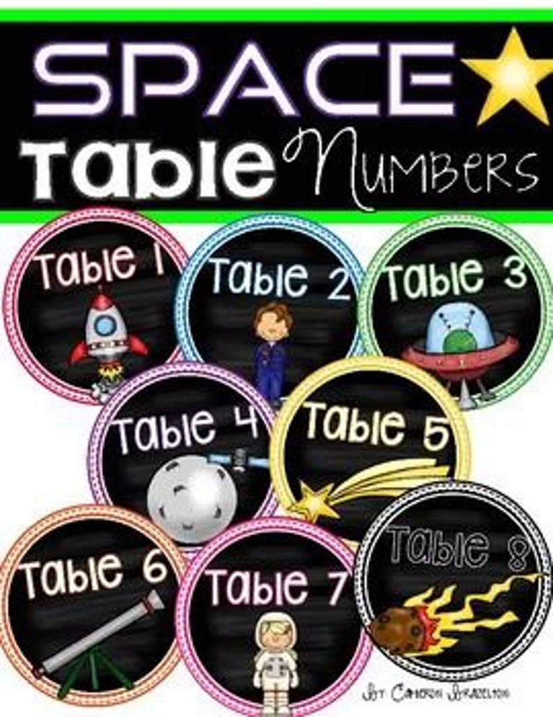 Table Numbers Signs Outer Space Theme INSTANT DOWNLOAD - Etsy