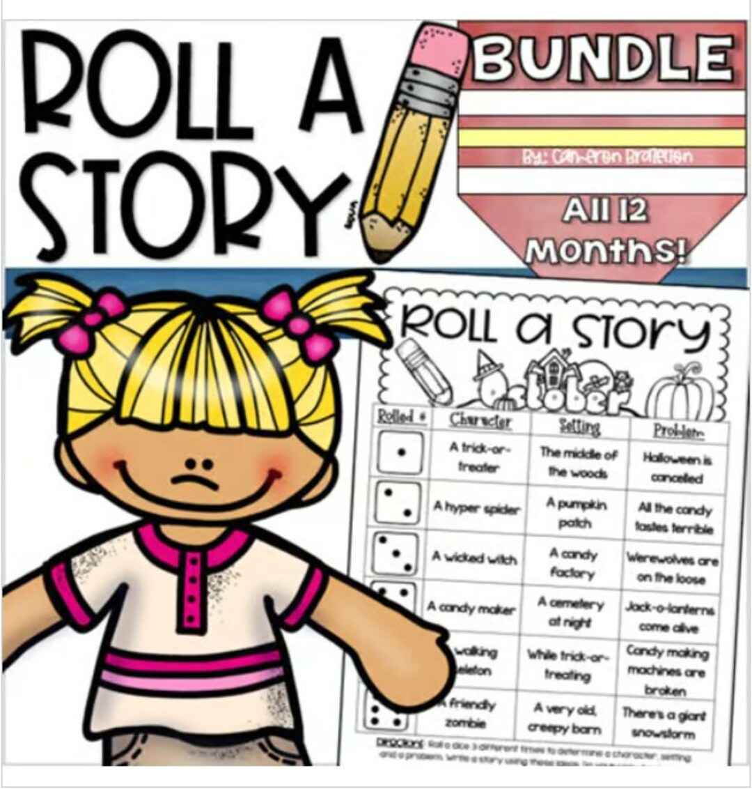 Roll a Story Writing Activity Literacy Center Year Round Every Month ...