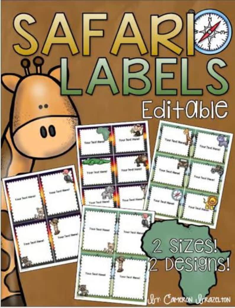 Jungle Safari Theme Classroom Labels Decorations Editable INSTANT ...