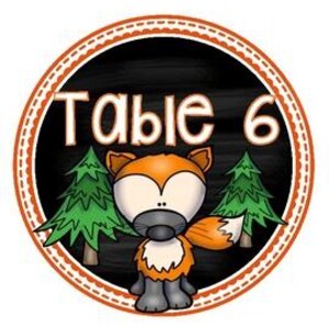 Table Numbers Signs Woodland Animals Forest Theme INSTANT DOWNLOAD - Etsy