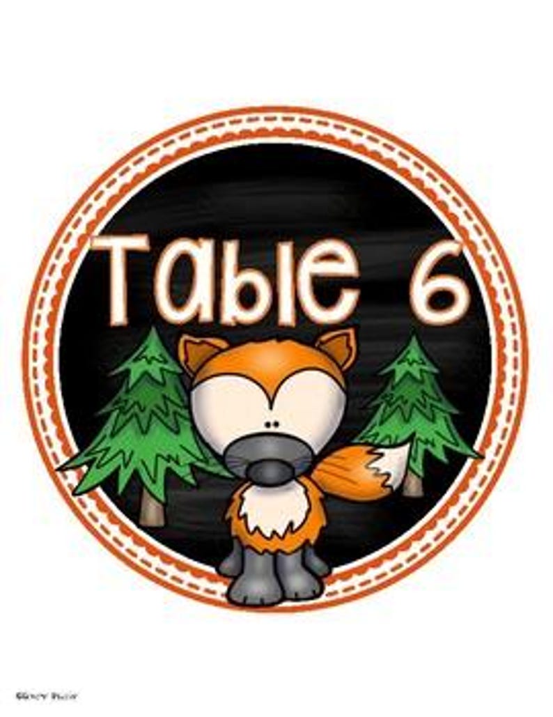 Table Numbers Signs Woodland Animals Forest Theme INSTANT DOWNLOAD - Etsy