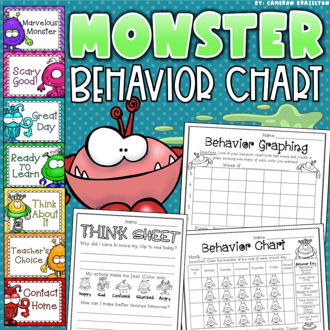 Behavior Clip Chart Monster Theme for Classroom Management INSTANT ...