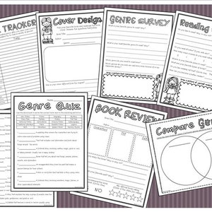 Reading Genre Activities (matching Game, Surveys, Quiz, Book Review) - Etsy
