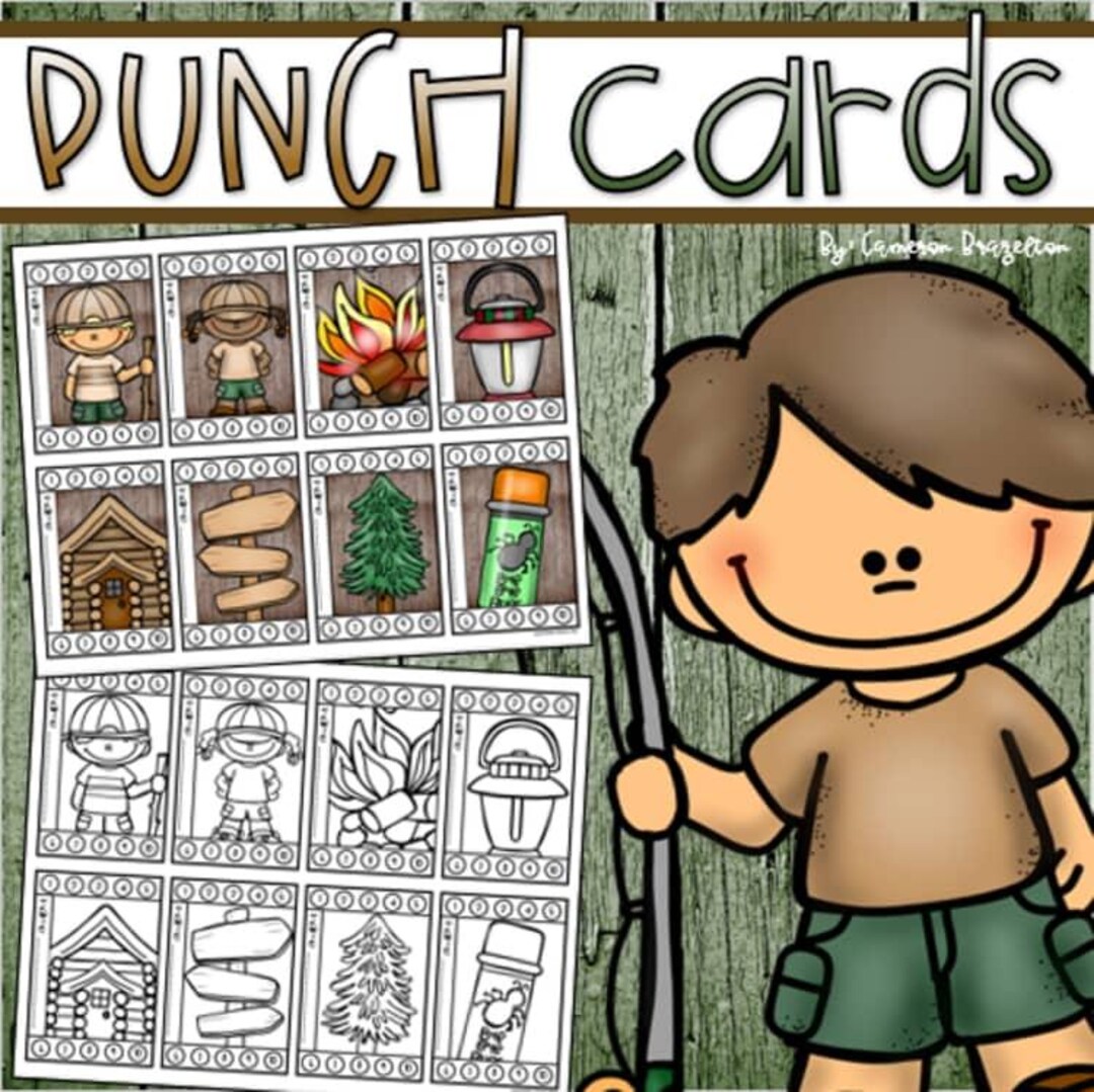 Behavior Incentive Punch Cards Classroom Management Rewards Camping ...
