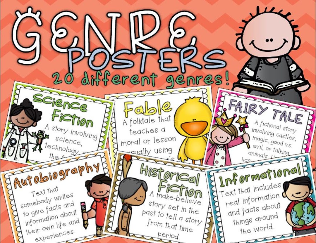 Reading Genre Posters - Etsy