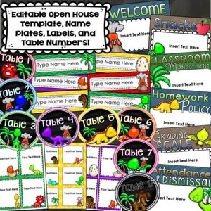 Dinosaur Theme Class Decor Bundle (behavior Chart, Name Plates, Labels ...