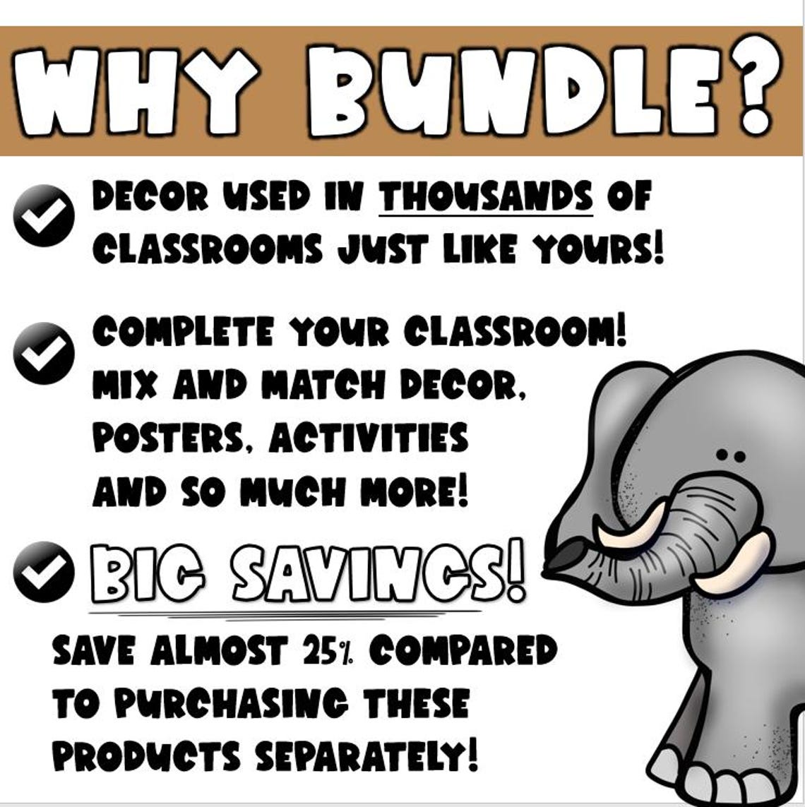 Jungle Safari Class Decor Bundle (posters, Binder Covers, Schedule ...