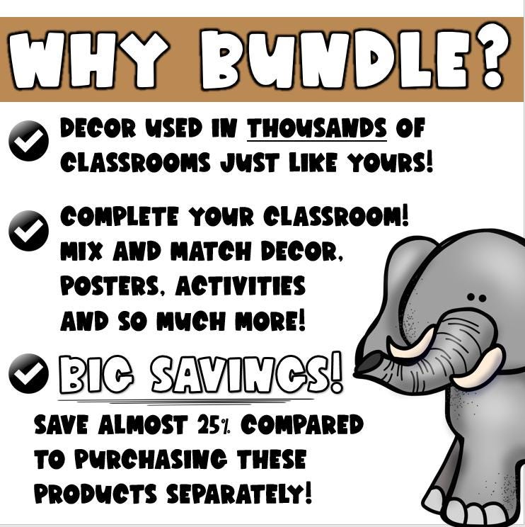 Jungle Safari Class Decor Bundle (posters, Binder Covers, Schedule ...