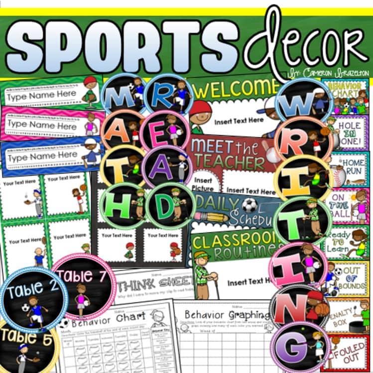 Sports Teamwork Theme Classroom Decorations and Management Mega Bundle ...