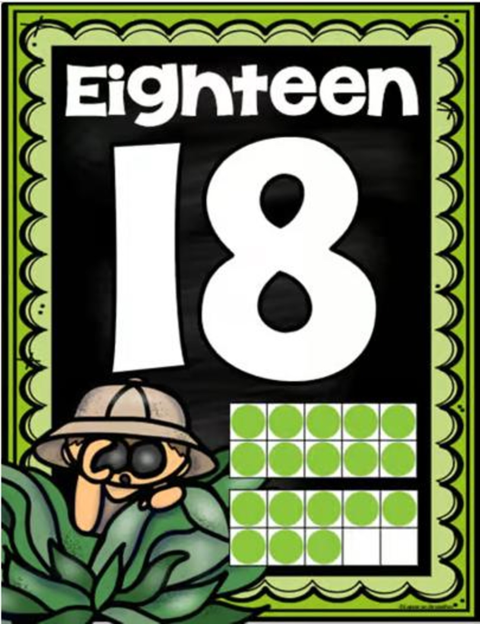 Number Posters Signs 0-20 Ten Frames Jungle Safari Theme - Etsy