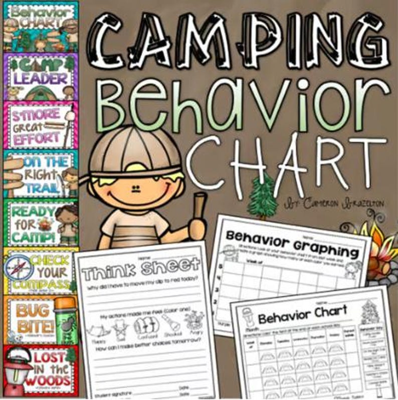 Behavior Clip Chart Camping Camp Out Theme for Classroom Management ...