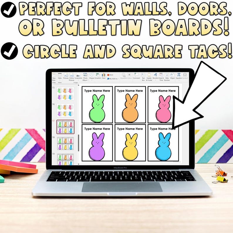 Spring Easter Bunny Peeps Bulletin Board Display Door Decoration ...