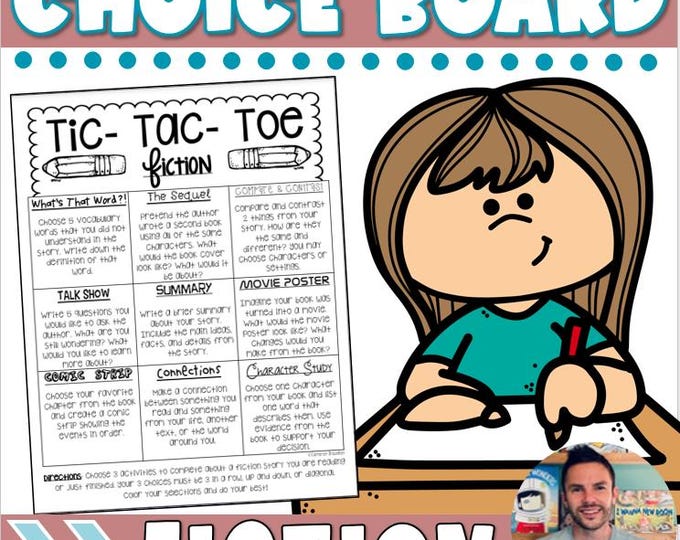 Fiction Reading Response Tic Tac Toe Choice Board Printable Instant ...