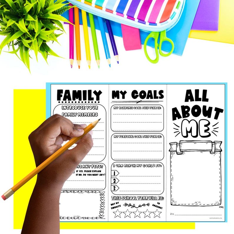 All About Me Brochure: Back to School Activity, Fun Worksheet (digital ...