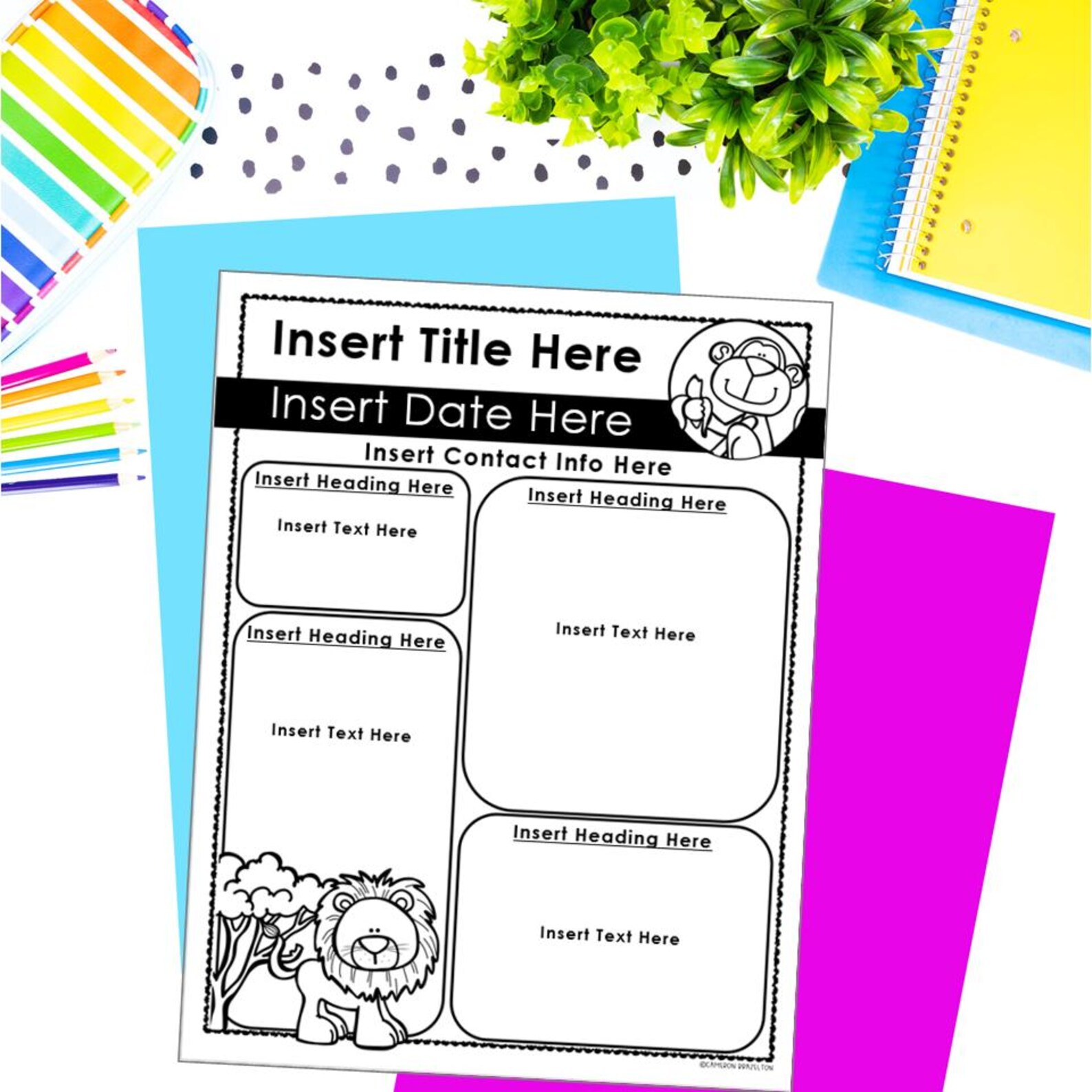 Weekly Classroom Newsletter Template Jungle Safari Theme EDITABLE ...