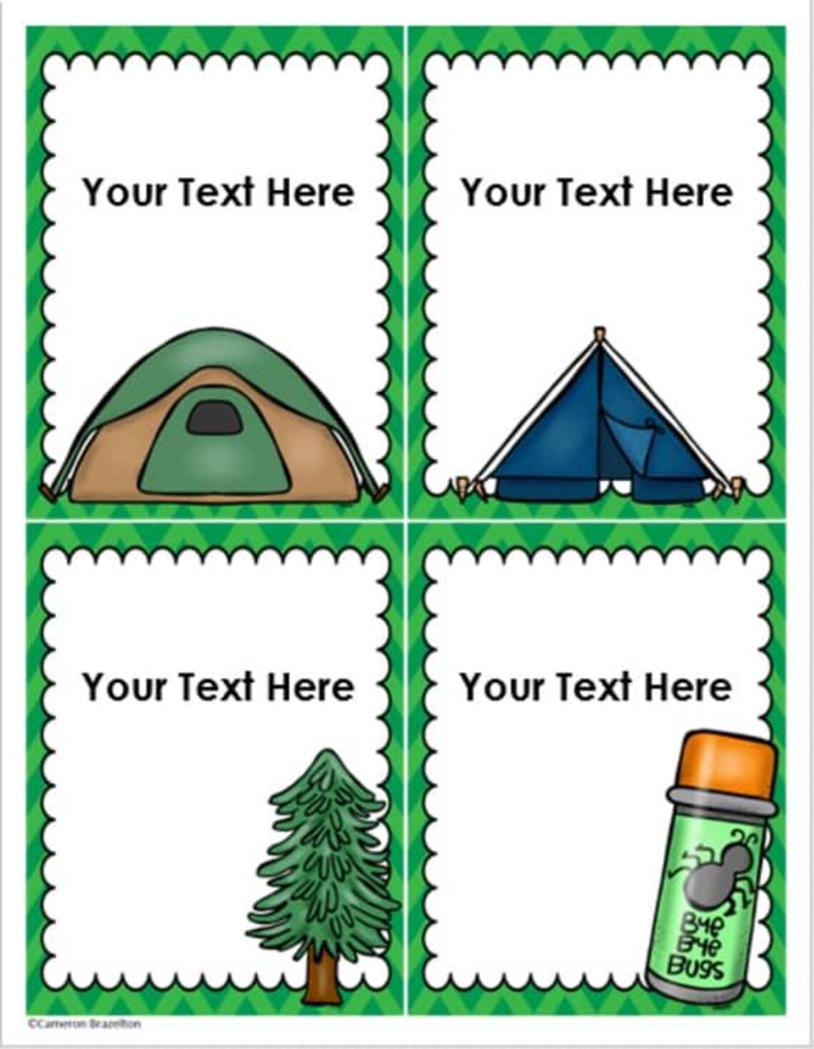 Camping Camp Out Theme Classroom Labels Decorations Editable Powerpoint ...