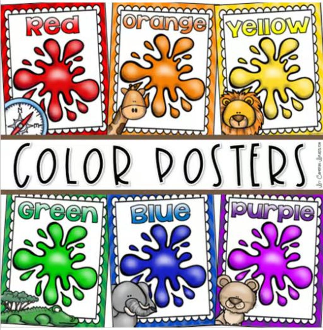 Color Posters Signs Bulletin Board Jungle Safari Theme INSTANT DOWNLOAD ...