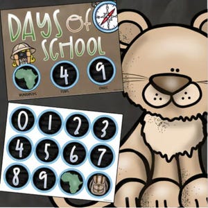 Calendar Set Classroom Decor Back to School Jungle Safari Theme INSTANT ...