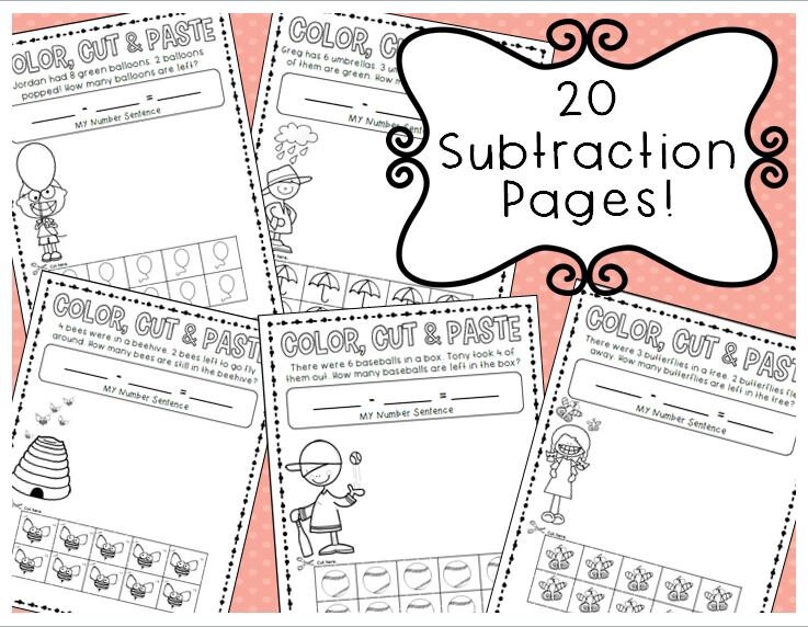 Math Word Problems Color Cut Paste Spring (common Core Aligned) - Etsy