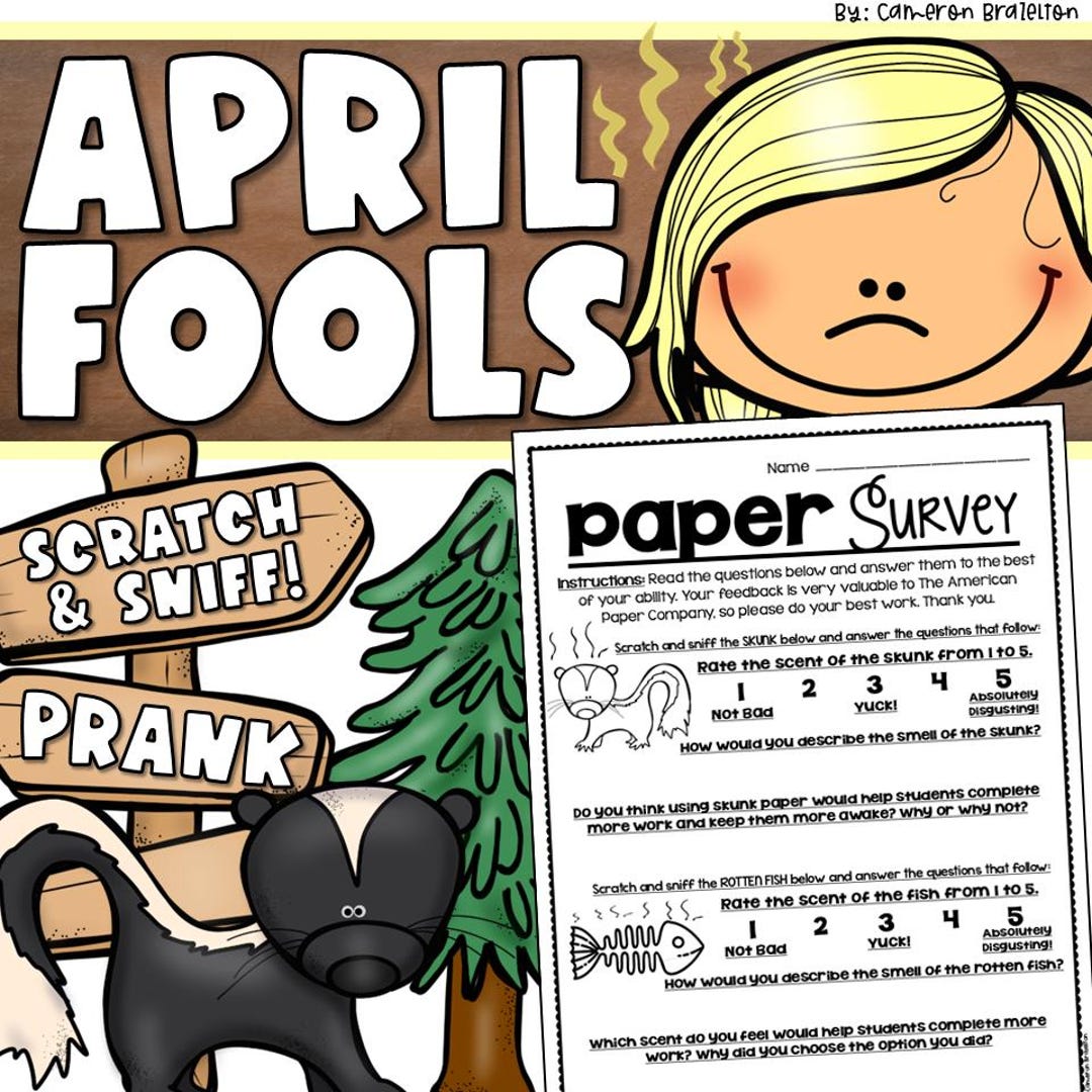 April Fool's Day Prank Scratch and Sniff Stinky Scent Paper (printable ...
