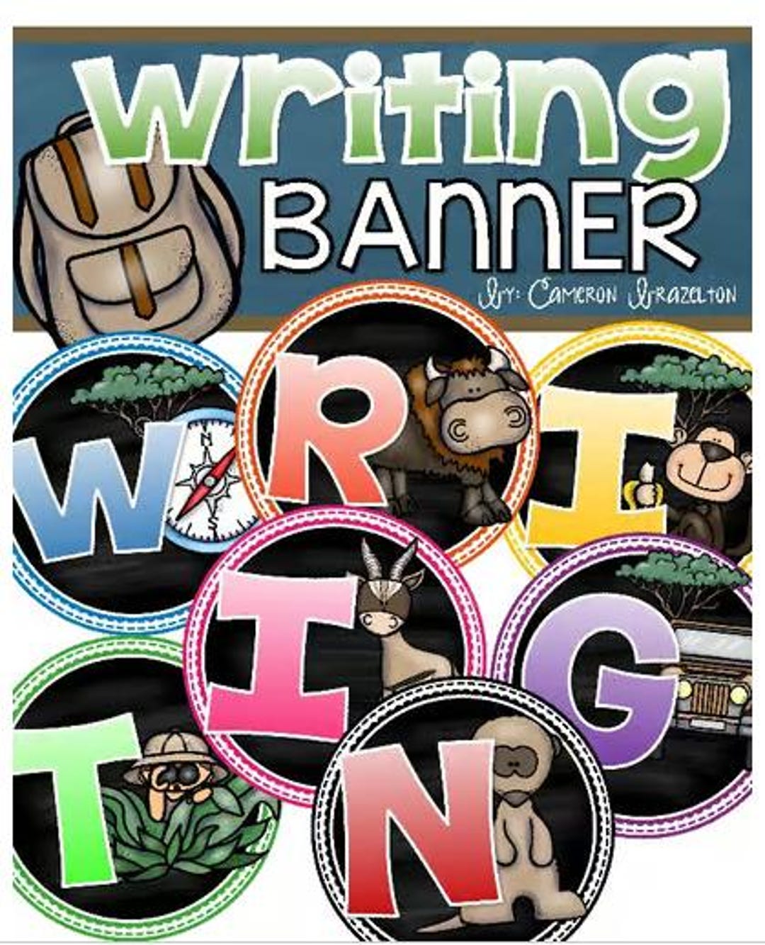 Writing Banner Classroom Decoration Bulletin Board Jungle Safari Theme ...