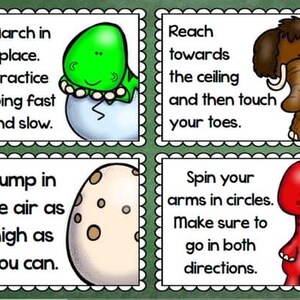Brain Breaks Movement Cards Dinosaur Dino Theme INSTANT DOWNLOAD - Etsy
