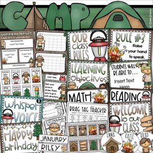Camping Camp Out Classroom Decorations and Management Mega Bundle ...
