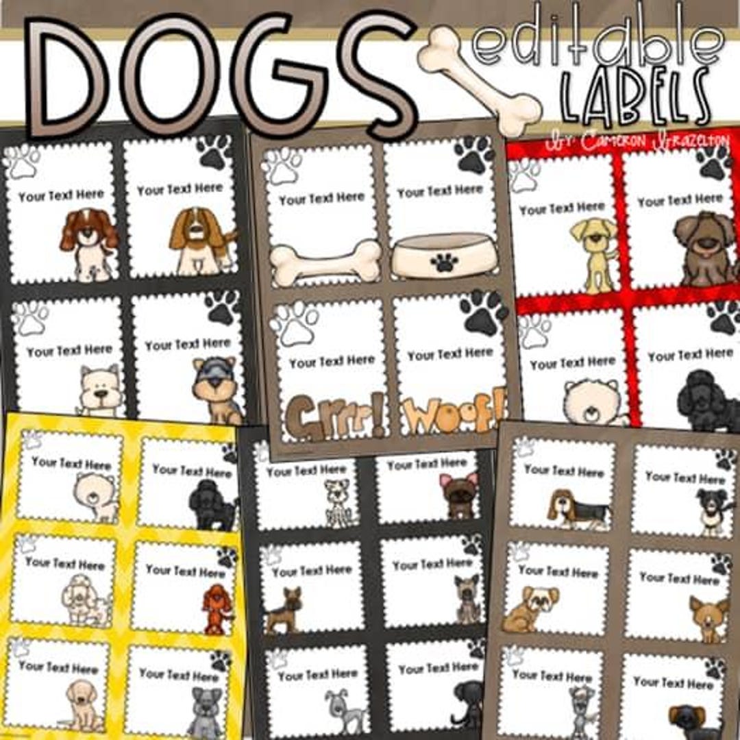 Dog Theme Editable Classroom Labels Decorations Powerpoint INSTANT ...