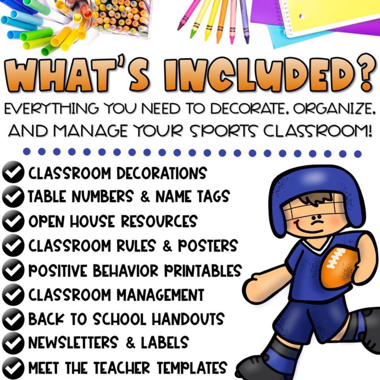 Sports Teamwork Theme Classroom Decorations and Management Mega Bundle ...