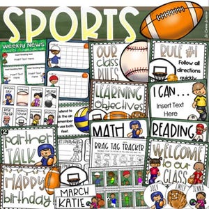 Sports Teamwork Theme Classroom Decorations and Management Mega Bundle ...