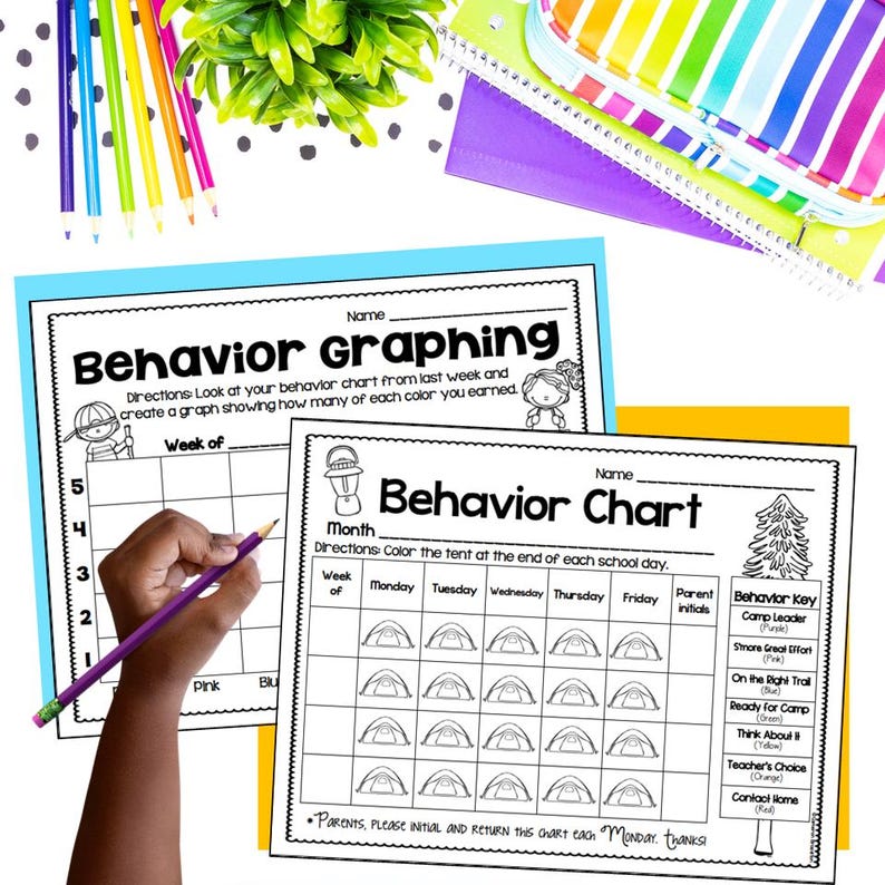 Behavior Clip Chart Camping Camp Out Theme for Classroom Management ...