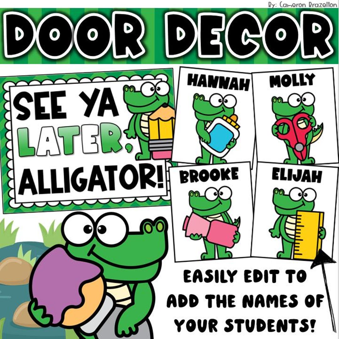 End of the Year Bulletin Board Door Decorations Alligator Theme INSTANT ...