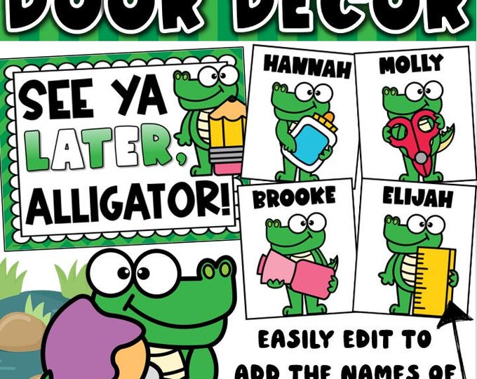 End of the Year Bulletin Board Door Decorations Alligator Theme INSTANT ...