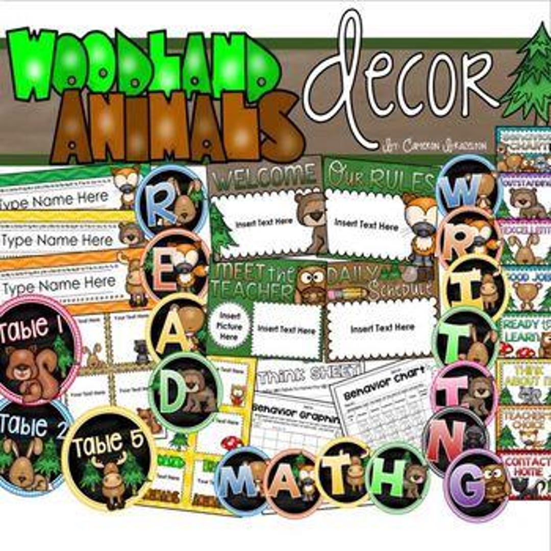 Woodland Animals Theme Classroom Decor Bundle (behavior Chart, Labels ...