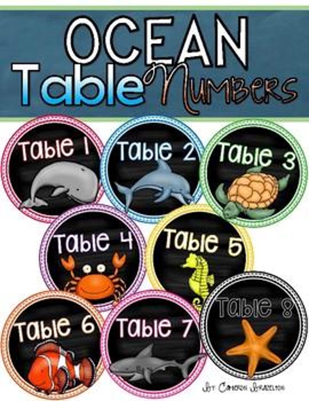 Table Numbers Signs Ocean Underwater Theme INSTANT DOWNLOAD - Etsy