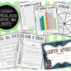 Spelling Homework Activities task Cards, Choice Boards, Tic Tac Toe - Etsy