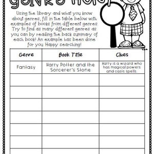 Reading Genre Activities (matching Game, Surveys, Quiz, Book Review) - Etsy