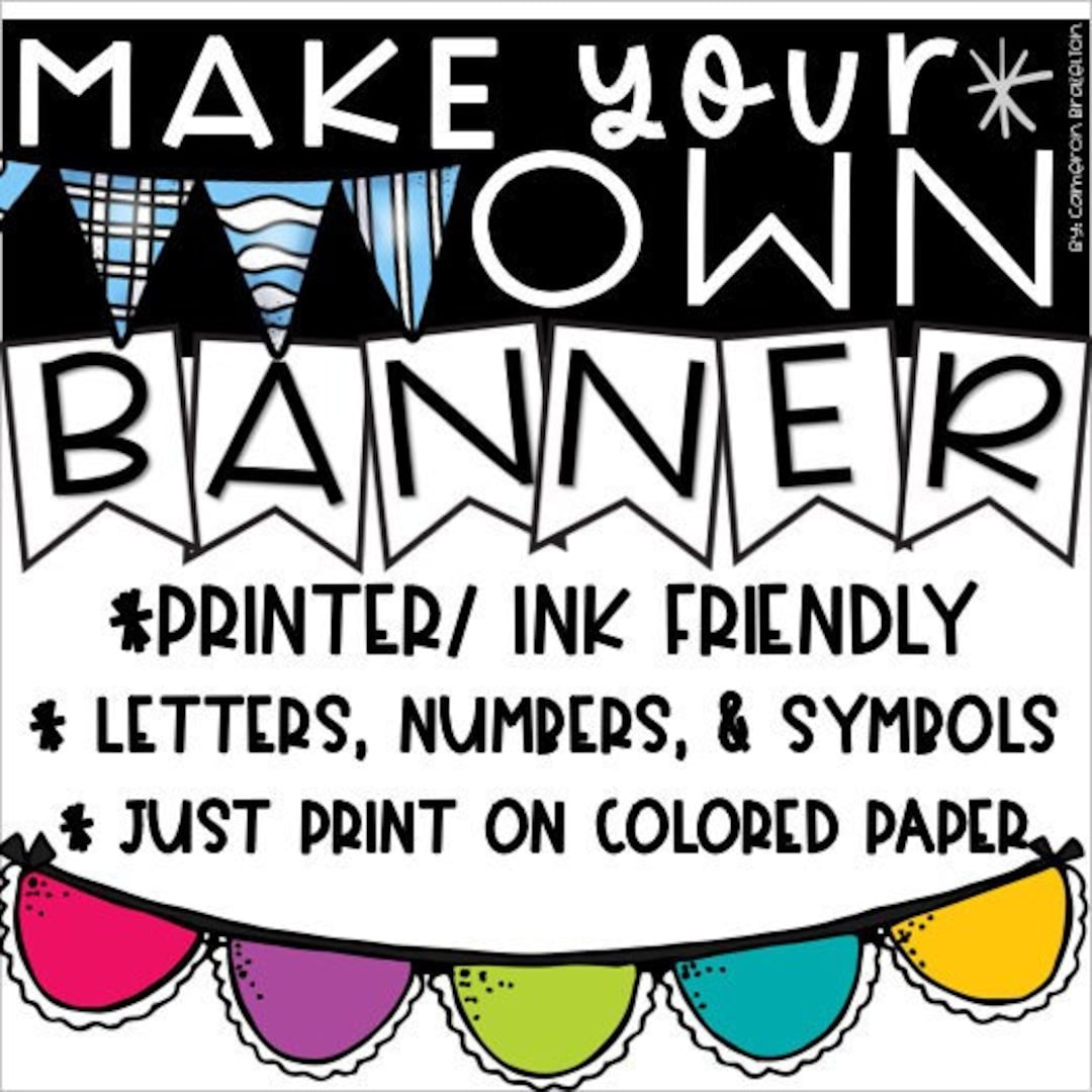 Create Your Own Banner Template Sign Bunting INK FRIENDLY - Etsy