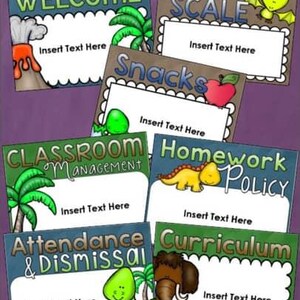 Back to School Open House Meet the Teacher Dinosaur Theme Powerpoint ...