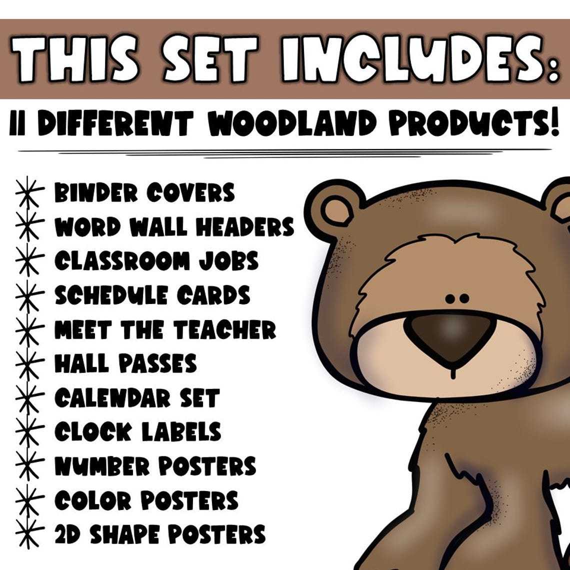 Woodland Animals Class Decor Bundle (posters, Binder Covers, Schedule ...