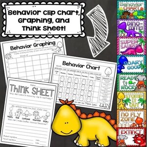 Dinosaur Theme Class Decor Bundle (behavior Chart, Name Plates, Labels ...